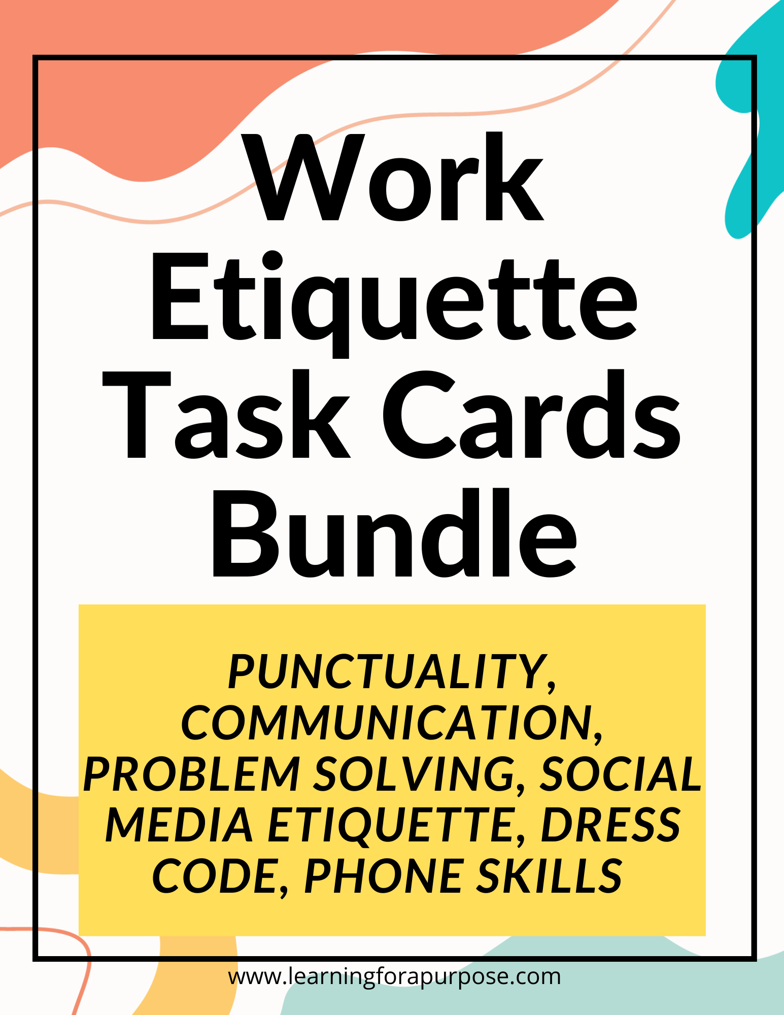 Work Etiquette Task Cards Bundle - Learning For A Purpose