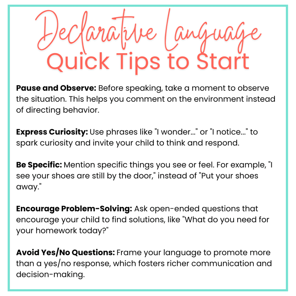 Using Declarative Language to Help Neurodivergent Kids Learn Skills - Learning For A Purpose