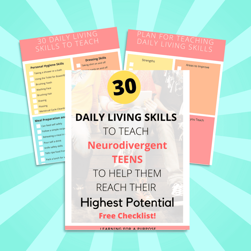 Free 30 Daily Living Skills Guide - Learning For A Purpose